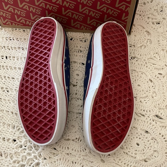 Vans | Shoes | Nwt Vans Childrens Foil Stars Red And Blue Shoes Size 25 ...